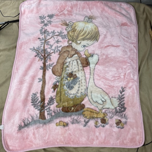 Precious Moments | Bedding | Vtg Korean Mink Blanket Precious Moments ...